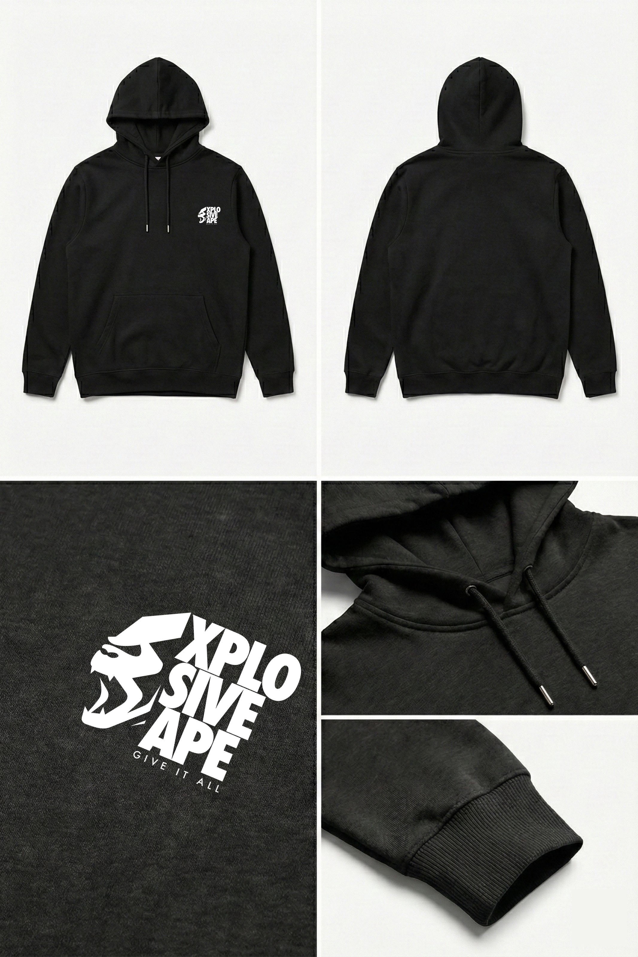 XAPE Ultimate Ape V2 String Hoodie - Black – Xplosive Ape