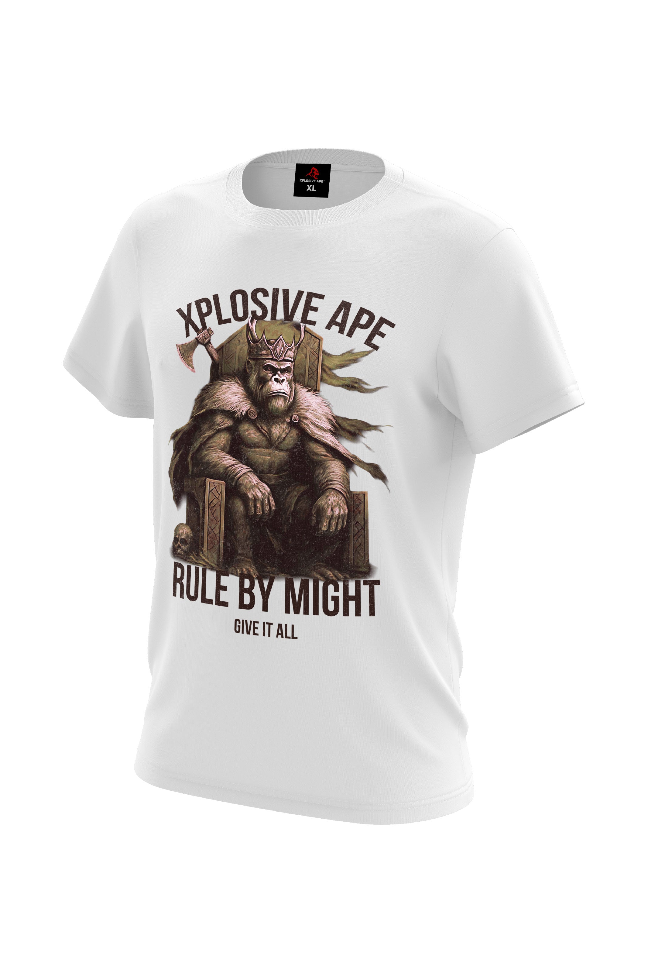 XAPE Rule By Might Tee - White – Xplosive Ape
